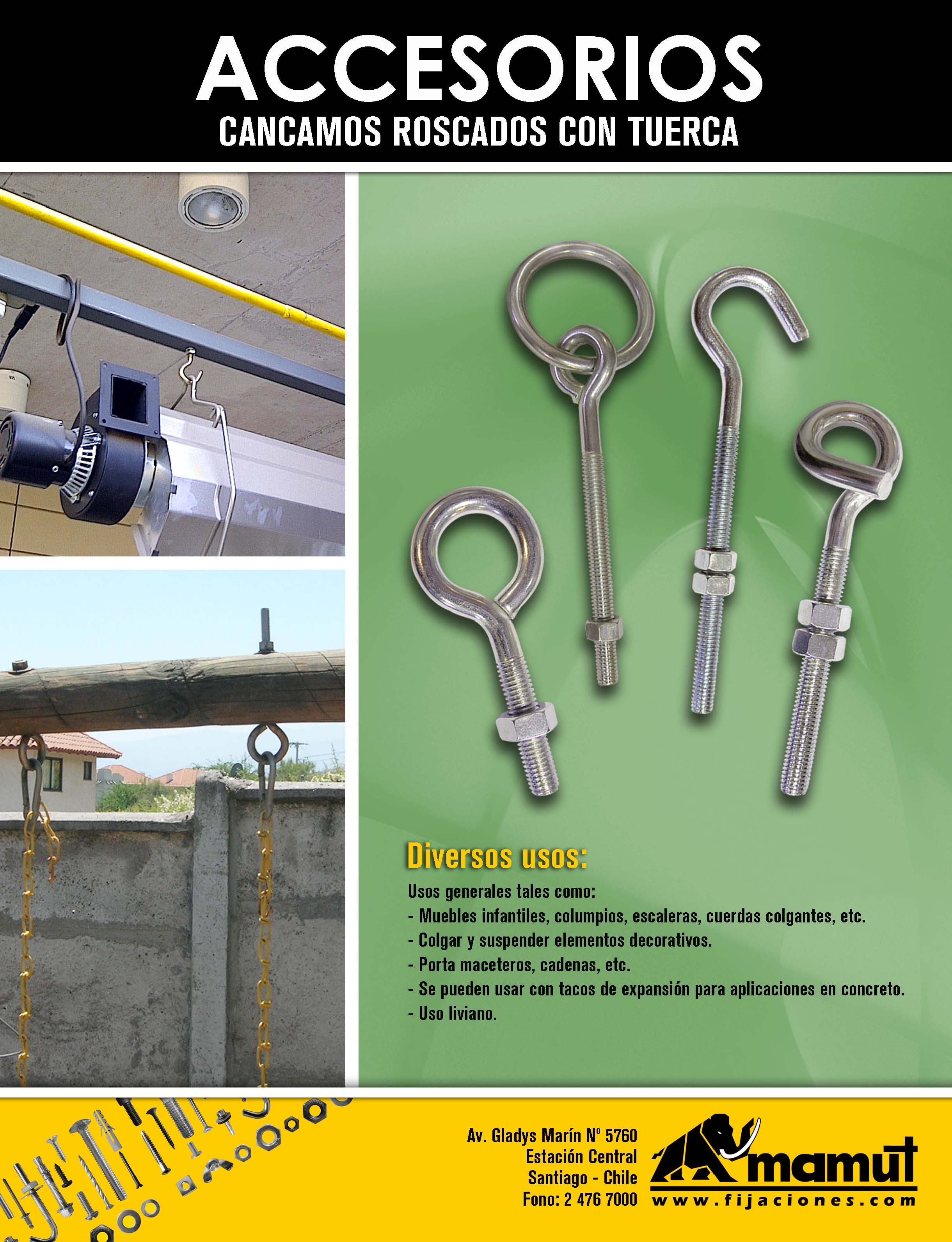 Chile pernos MAMUT pernos chile, tuercas, golillas, remaches, fijaciones Chile tornillos