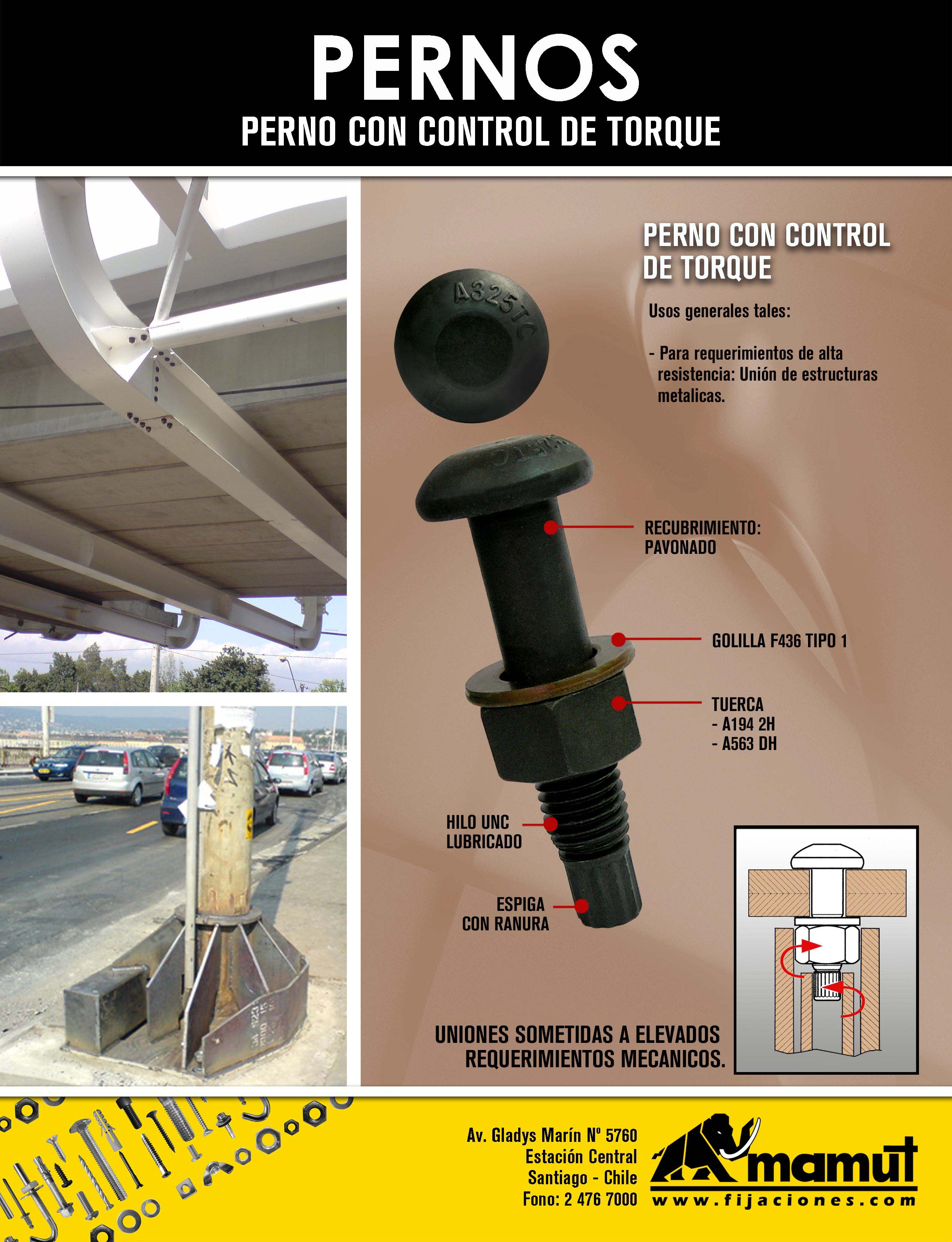 Chile pernos MAMUT pernos chile, tuercas, golillas, remaches, fijaciones Chile tornillos