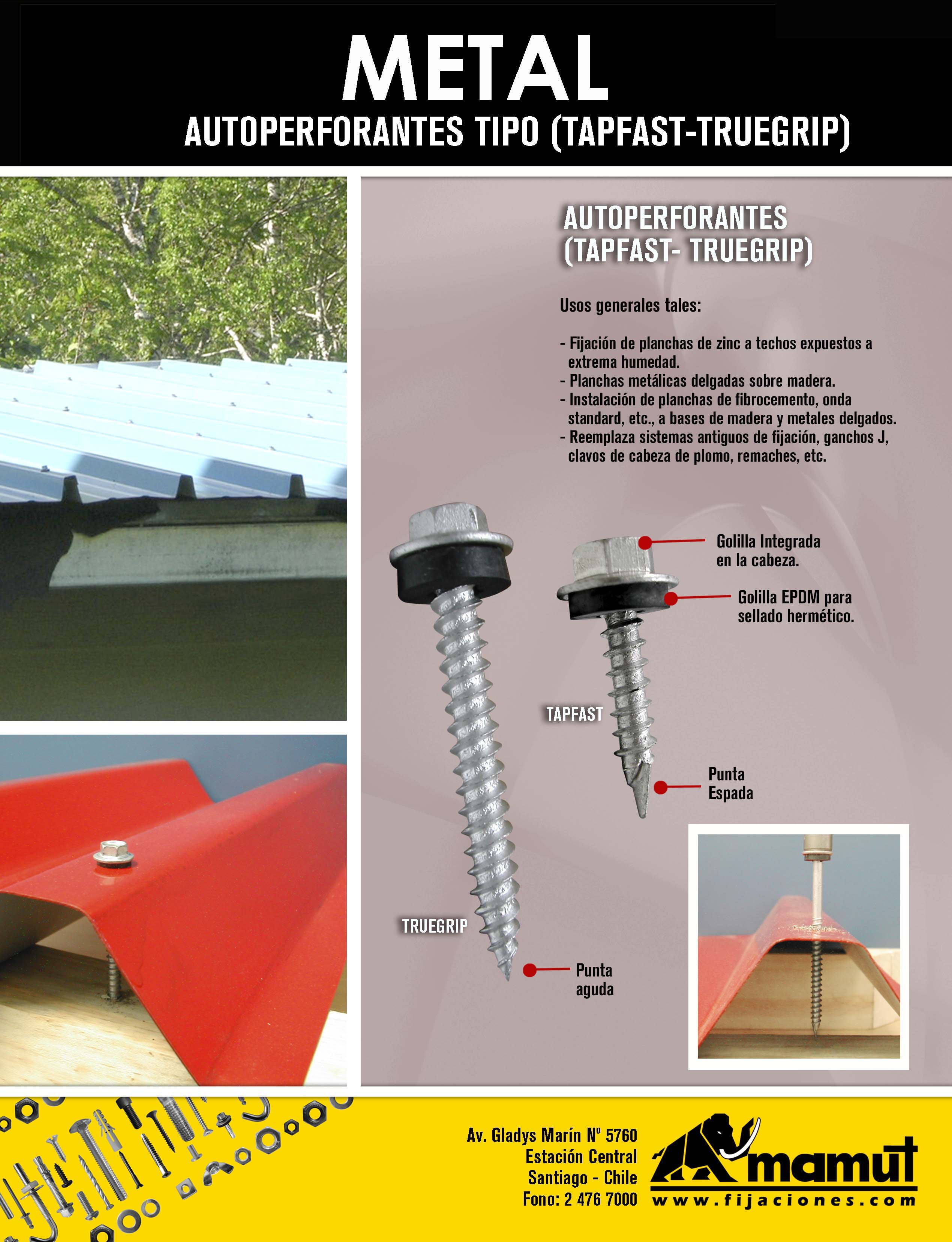 Chile pernos MAMUT pernos chile, tuercas, golillas, remaches, fijaciones Chile tornillos