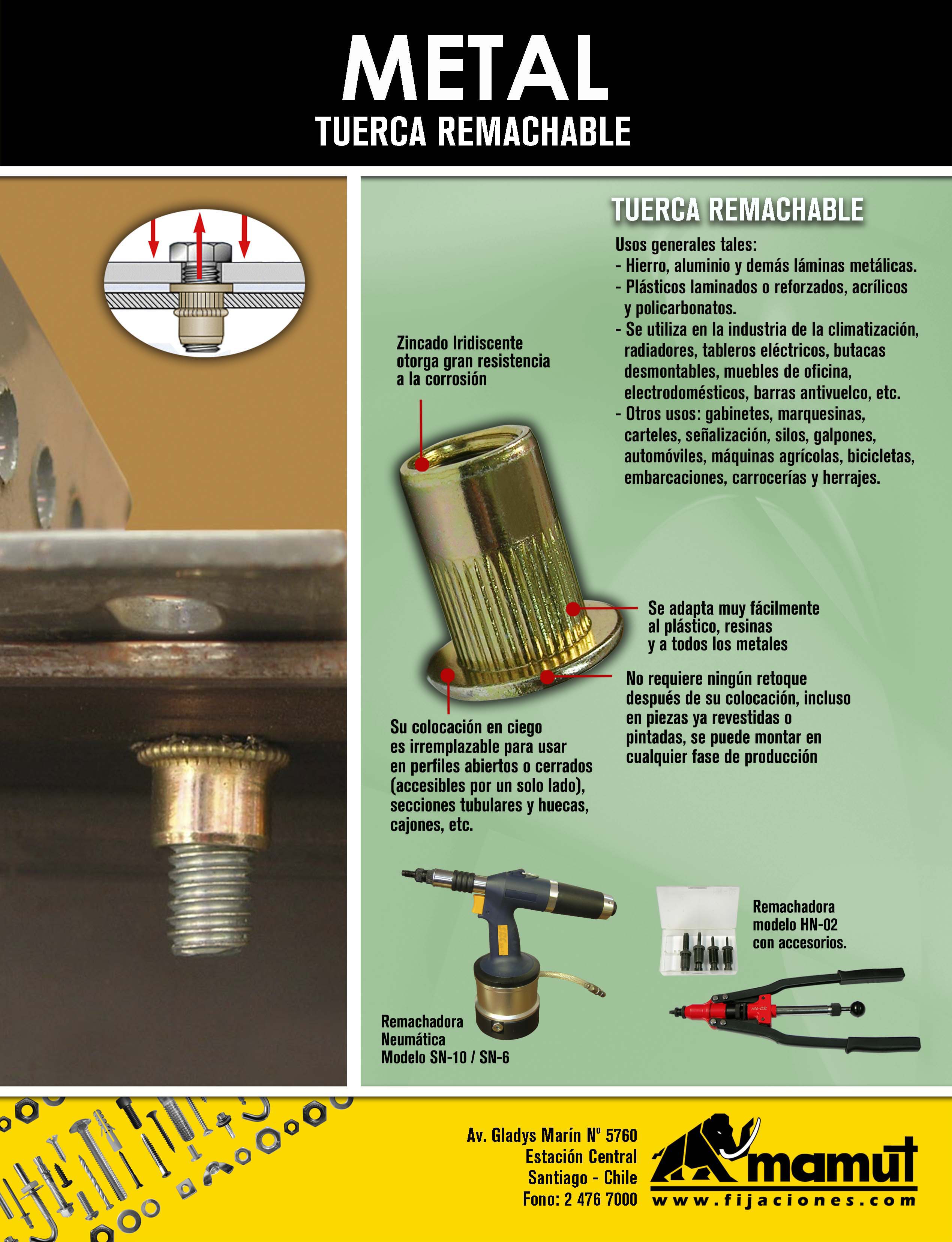 Chile pernos MAMUT pernos chile, tuercas, golillas, remaches, fijaciones Chile tornillos