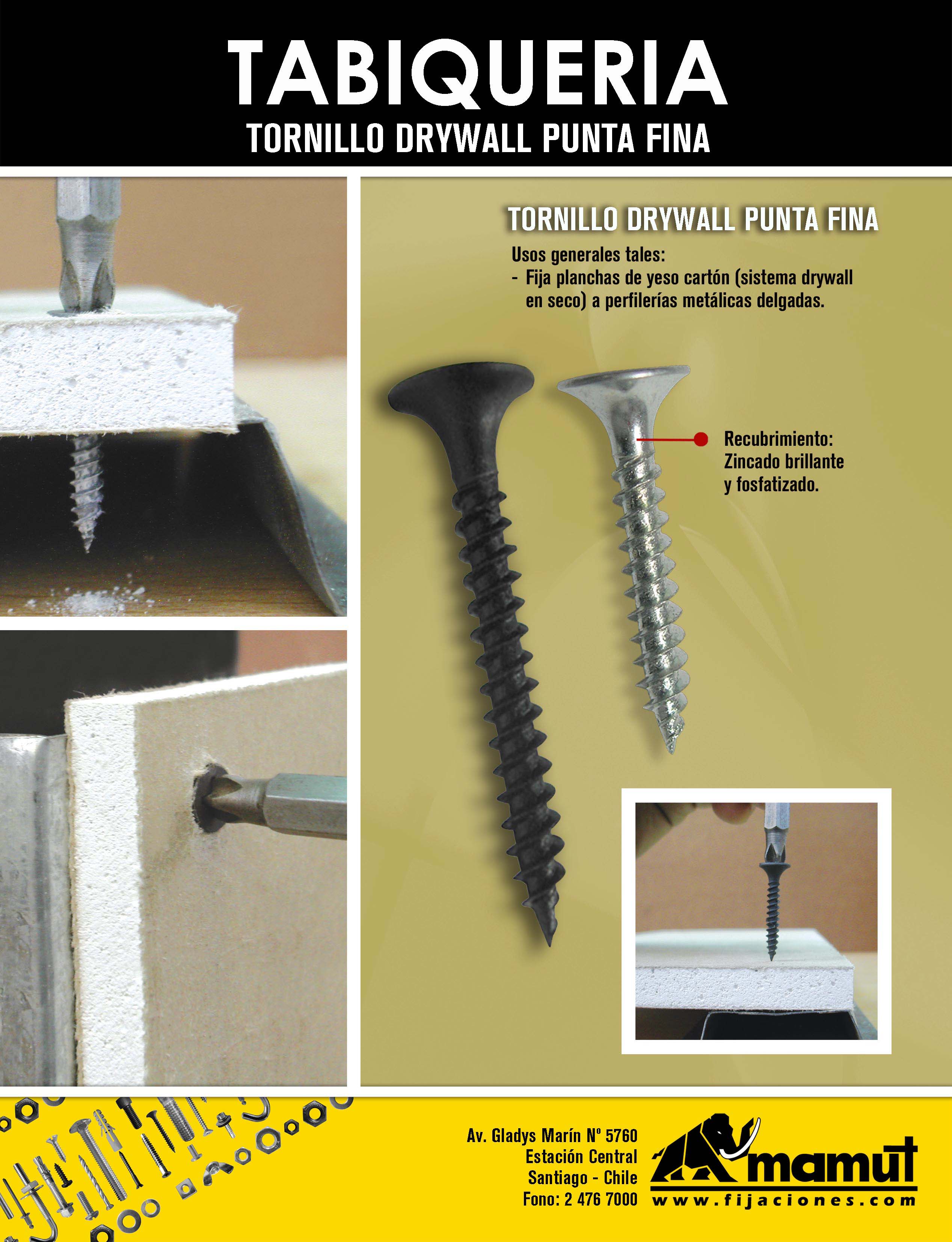 Chile pernos MAMUT pernos chile, tuercas, golillas, remaches, fijaciones Chile tornillos