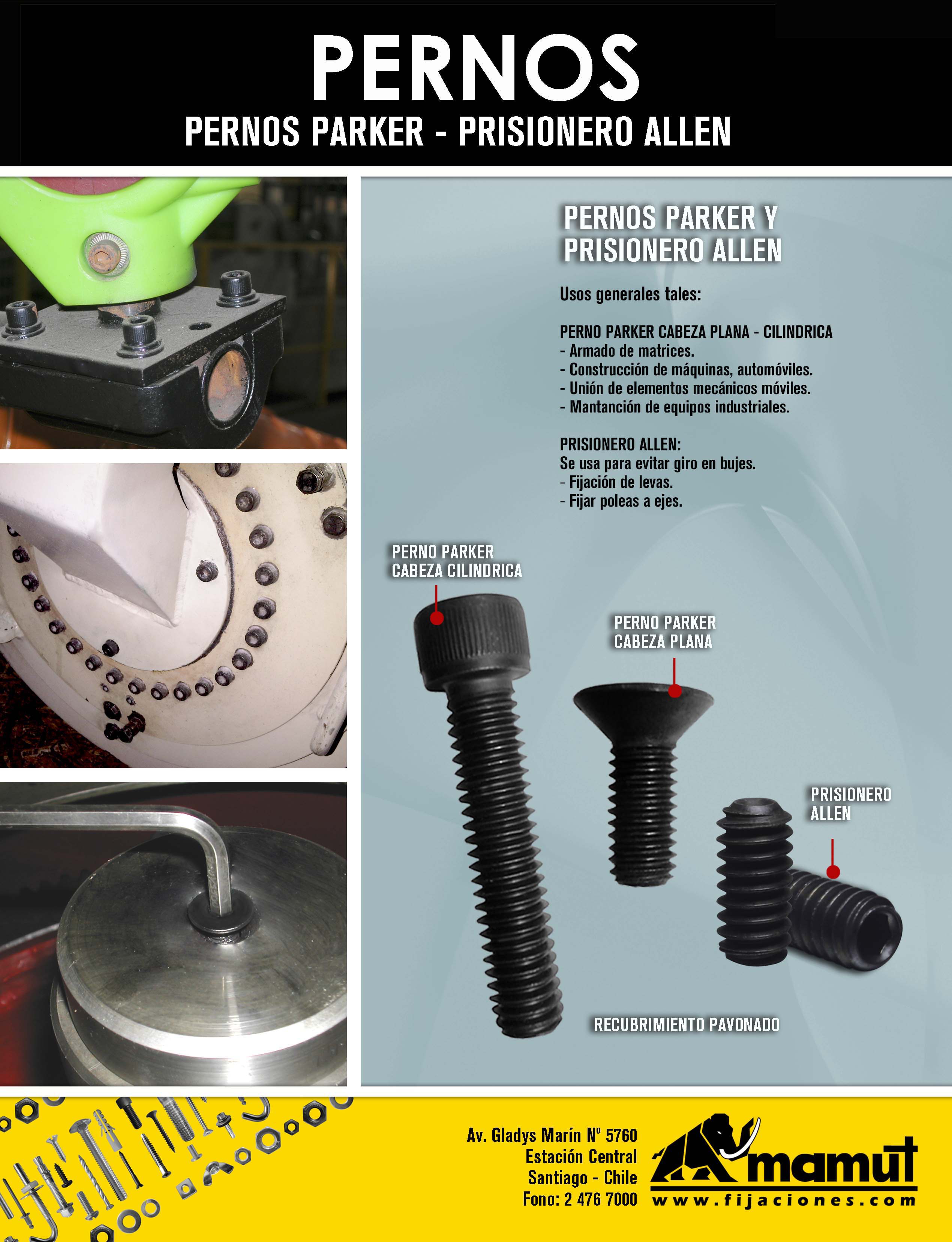 Chile pernos MAMUT pernos chile, tuercas, golillas, remaches, fijaciones Chile tornillos